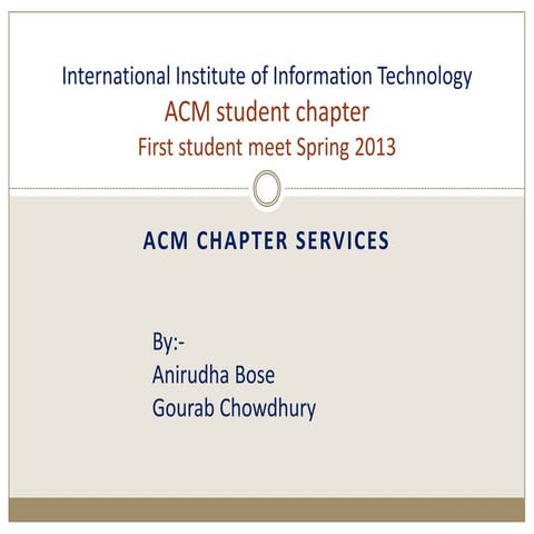 Introduction to ACM Chapter Services | PPTX | Operating Systems | Computer Software and Applications