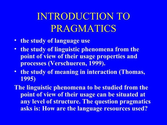 #Pragmatics# | PPT