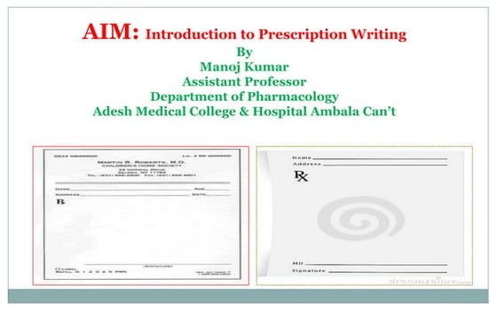 Prescription and parts of prescription | PPTX | Pharmaceutical Drugs ...