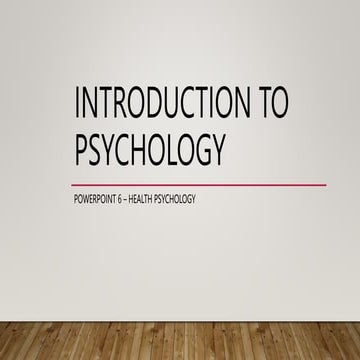 Introduction to psychology health psychology Intro to Psych Powerpoint ...