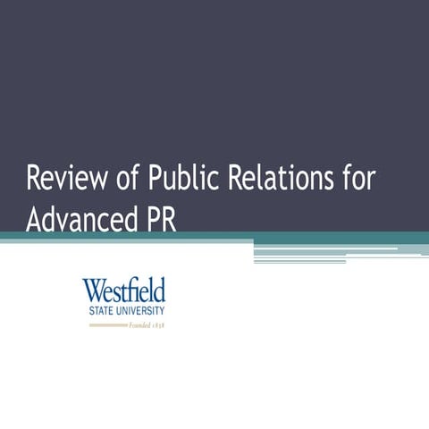 Intro to public relations for advanced pr | PPTX