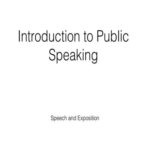 Intro to public speaking | PPT