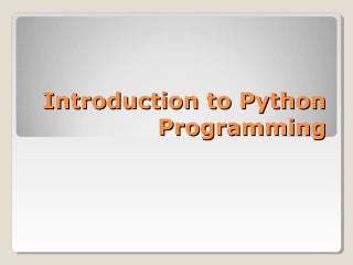 Python Presentation | PPT