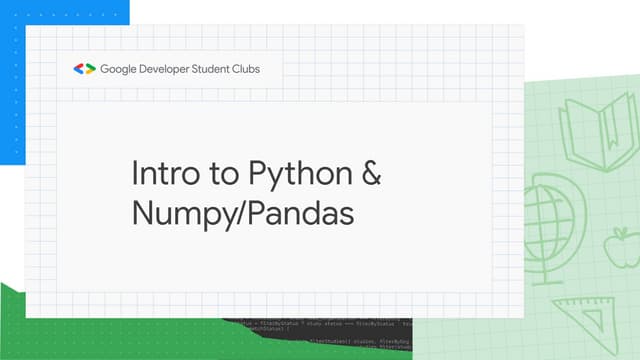 Intro To Python Numpy Pandas Workshop Series 1 Ppt 9079