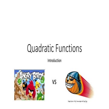 Intro to Quadratic Graphs with Angry Birds | PPTX