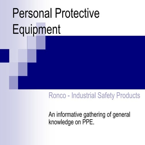 RONCO | Intro to Safety and Personal Protective Equipment (PPE) | PDF