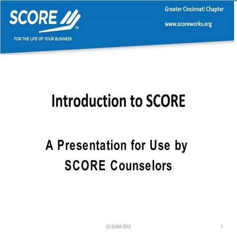 Introduction to SCORE | PPT