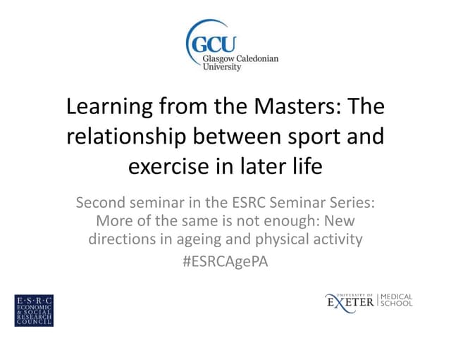Learning From The Masters Introduction To Esrc Seminar Ppt
