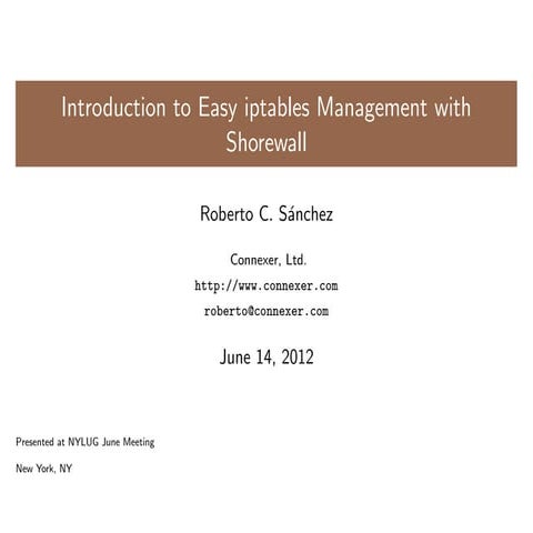 Intro to shorewall | PDF