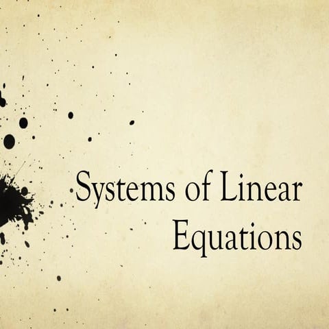 Intro to systems_of_linear_equations | PPT