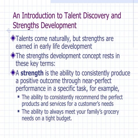 Intro To Talent Discovery And Strenghts Development | PPT