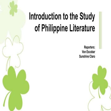 Introduction to Philippine Literature | PPTX