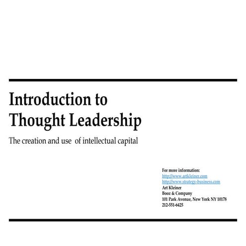 Intro To Thought Leadership V5 | PDF