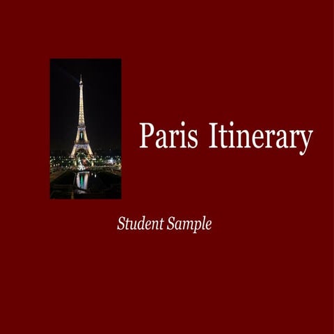Intro To Travel Paris | PPT