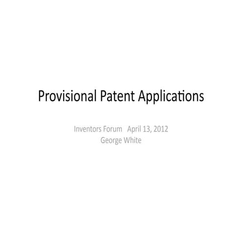 Intro to u.s. povisonal patent application writing rev4 | PDF ...
