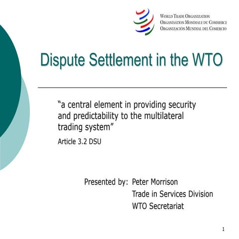 Dispute settelment in world trade organisation | PPT