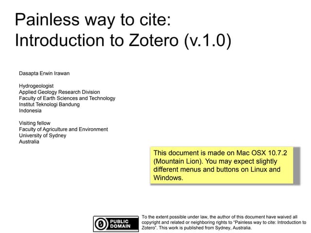 Zotero: Step by step guide | PPTX