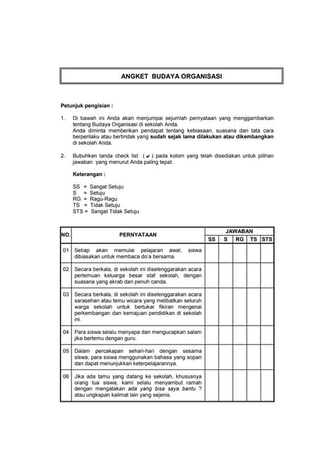 Lampiran 3 angket instrumen penelitian | PDF