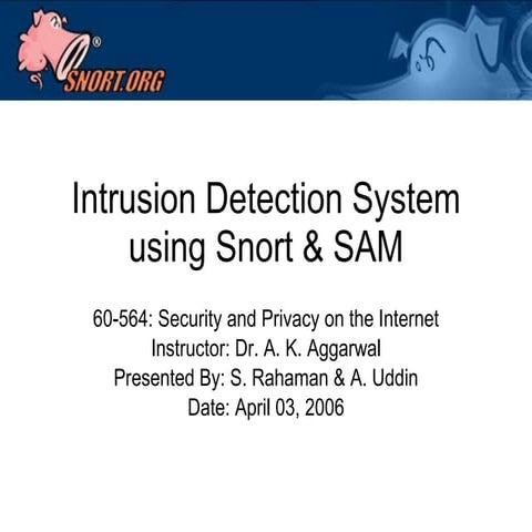 Intrusion Detection System Using Snort Ppt Programming Languages Computing