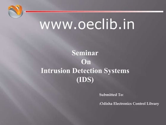 Intrusion detection system ppt | PPT