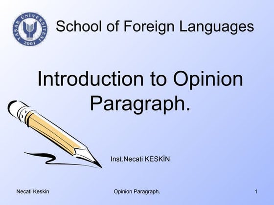 How to write an opinion paragraph | PPT