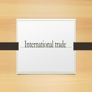 International Trade | PPT