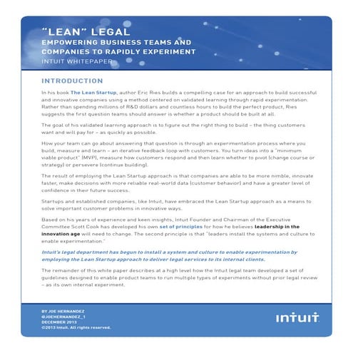 "Lean" Legal: Empowering business teams and companies to rapidly ...