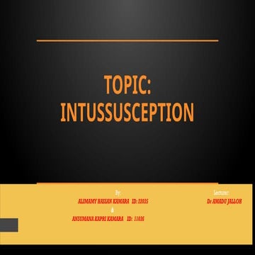 Basic on intussusception Pediatrics note | PPT