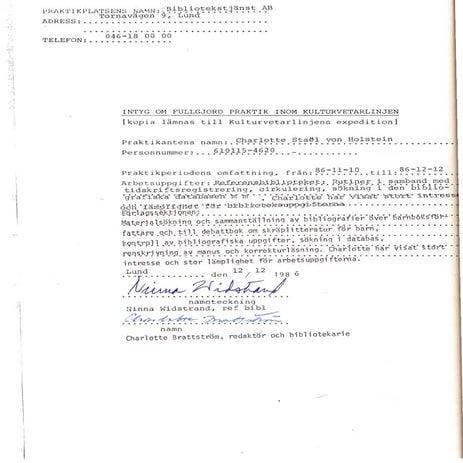Intyg biblioteket bibliotekstjänst ab | PDF | Education