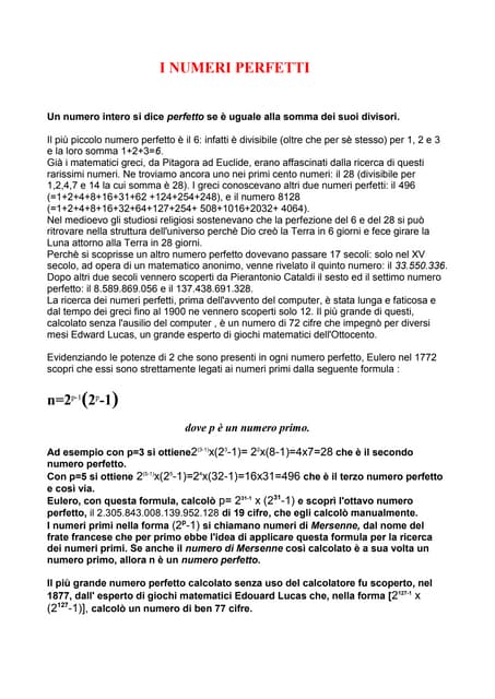 I numeri perfetti 2 | PDF