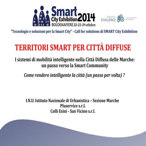TERRITORI SMART PER CITTÀ DIFFUSE _I sistemi di mobilità intelligente ...