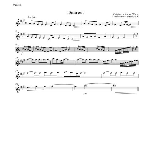 Sheet Music Inuyasha Dearest Violin Pdf