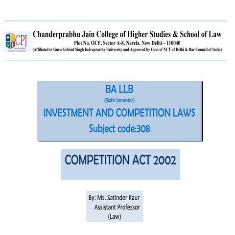 Investment and Competition Laws | PPT