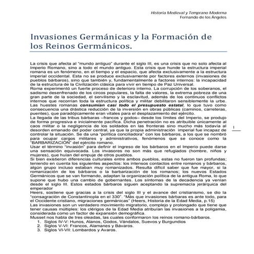 Invasiones bárbarias y la formación de los reinos germánicos | PDF