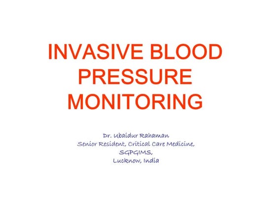 Non invasive blood pressure monitoring | PPT