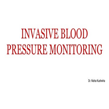 INTRA-ARTERIAL BLOOD PRESSURE MONITORING | PPTX