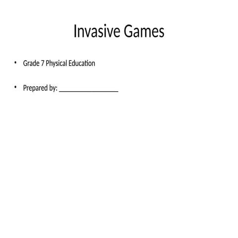 Invasion games powerpoint | PPTX