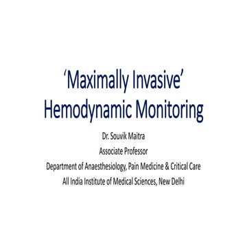 Maximally Invasive Hemodynamic Monitoring | PPT