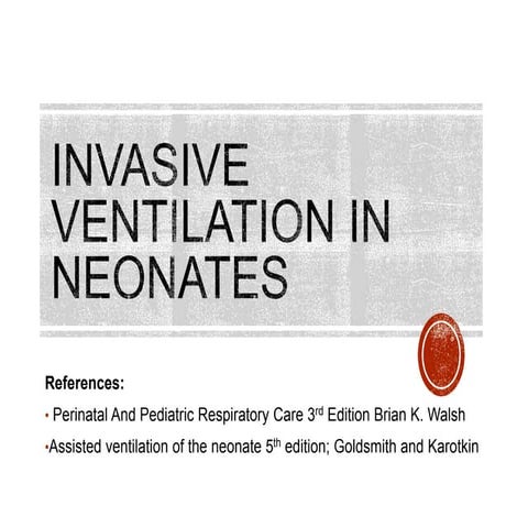 HIGH FREQUENCY VENTILATION - NEONATES | PPTX