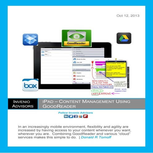 Invenio iPad Content Management Goodreader Training | PDF