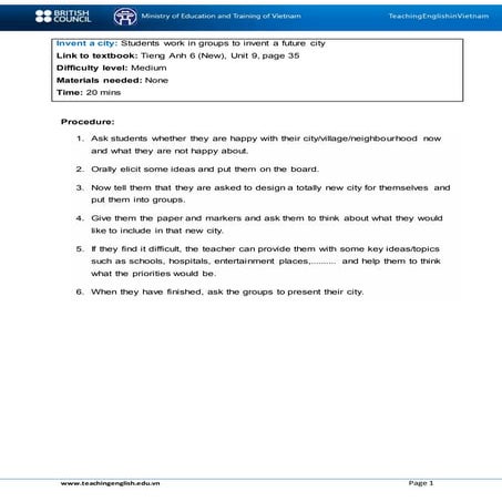 Invent a city | DOCX