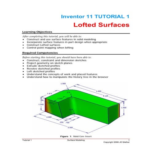 Inventor 11 tutorial 1 | PDF
