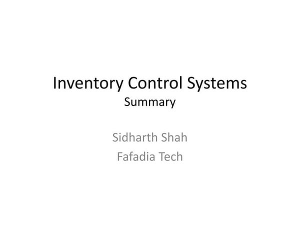 Inventory Control Management System Using Vb6