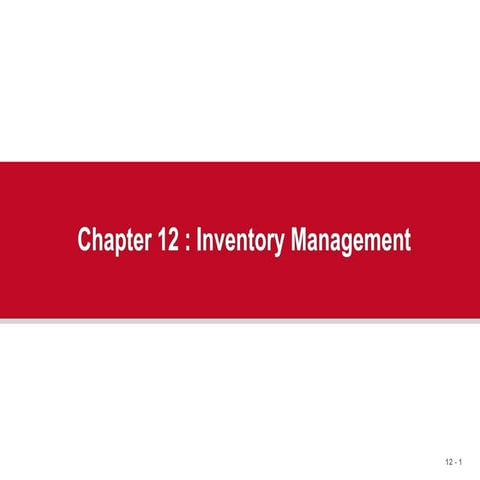 Productions & Operations Management Chapter 12 | PPT