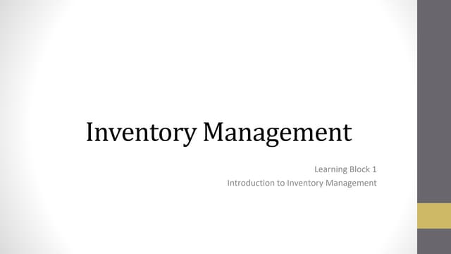 Inventory management | PDF