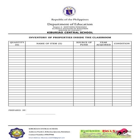 Inventory of-classroom-property | DOCX