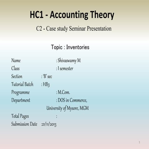 Inventory accounting theory | PPTX | Business Accounting & Finance ...