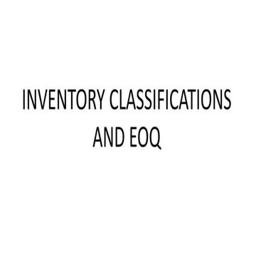 Inventory and EOQ.pptx | Logistics | Business