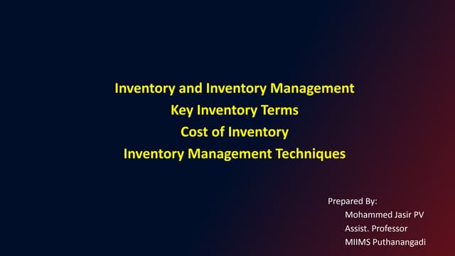 ABC Analysis-Inventory Management | PPTX
