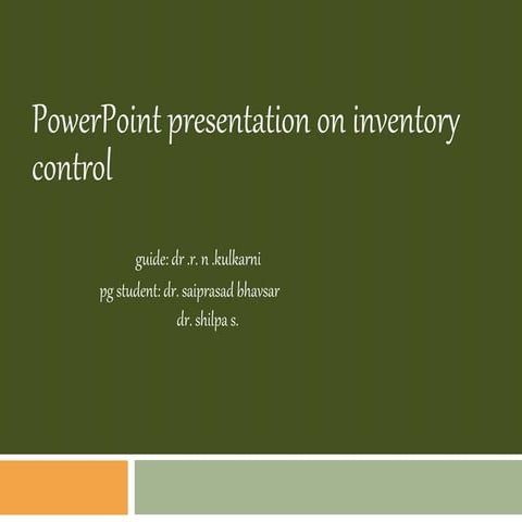 Inventory control | PPTX